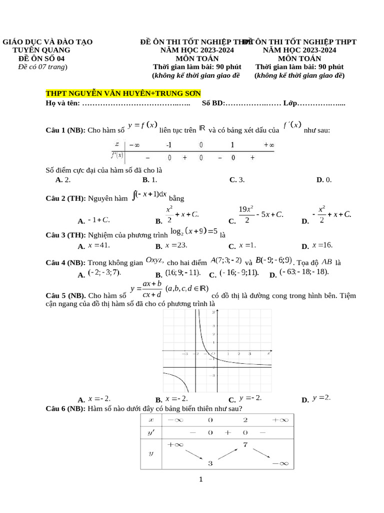 Nhóm 4-De Tham KH O-2024 - NVH+ Trung Son | PDF