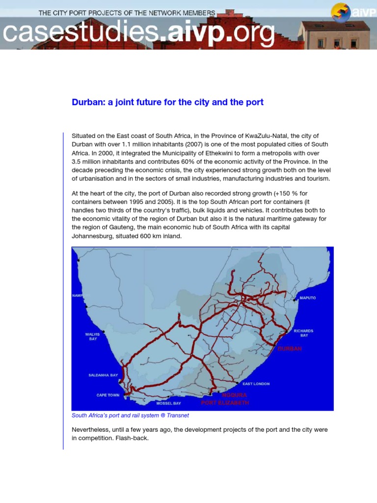 Durban-A Joint Future For The City and The Port | PDF | Durban | South ...