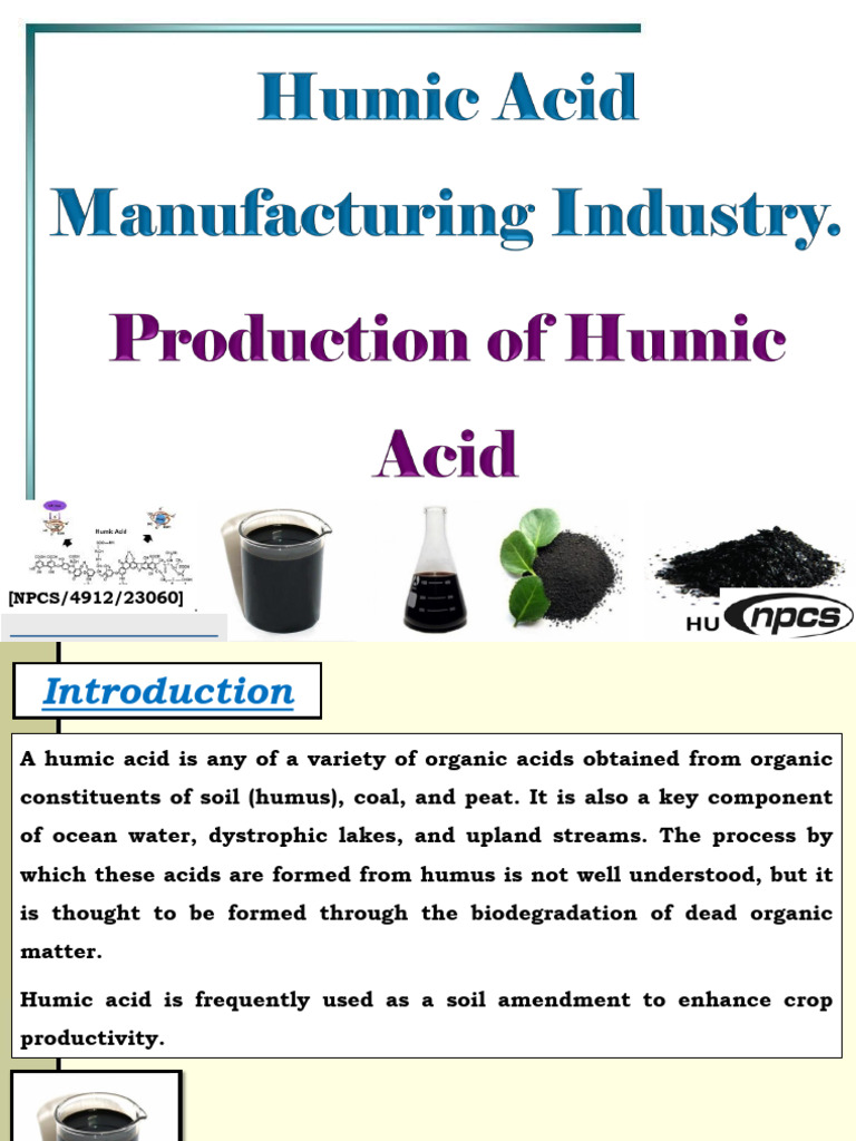 Humic Acid Manufacturing | PDF | Soil | Agriculture
