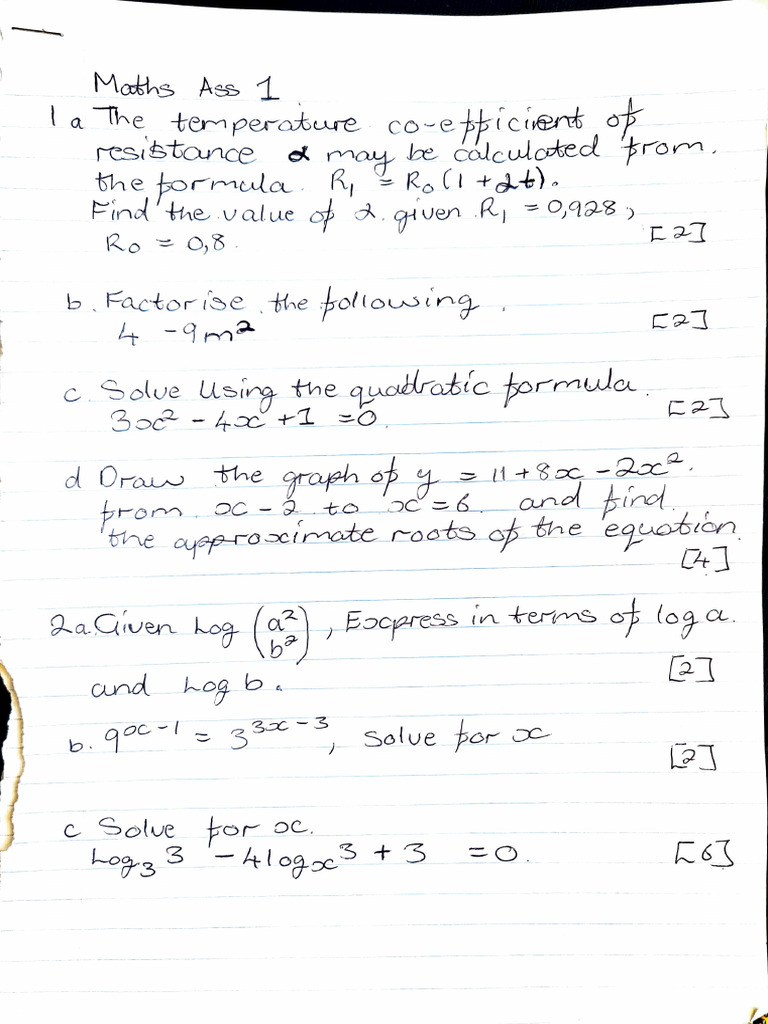 Maths Assignment 1 | PDF
