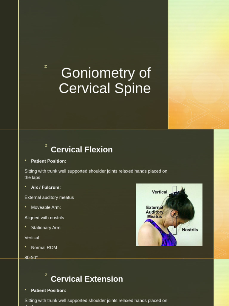 Goniometry of Cervical Spine | PDF