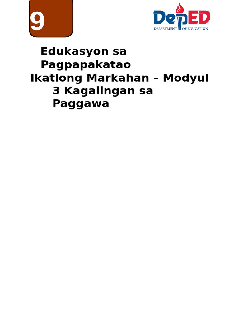 EsP9 Q3 Mod3 KagalinganSaPaggawa-For-dalton | PDF
