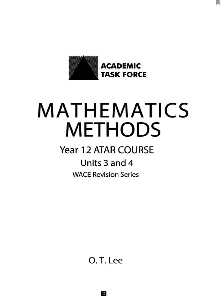 Math Methods Year 12 Revision Series OT Lee | PDF