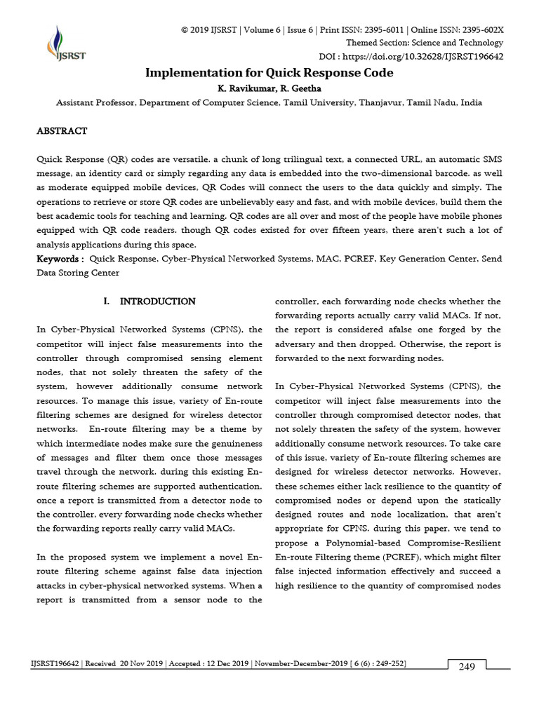 Implementation for Quick Response Code | PDF | Encryption | Key (Cryptography)