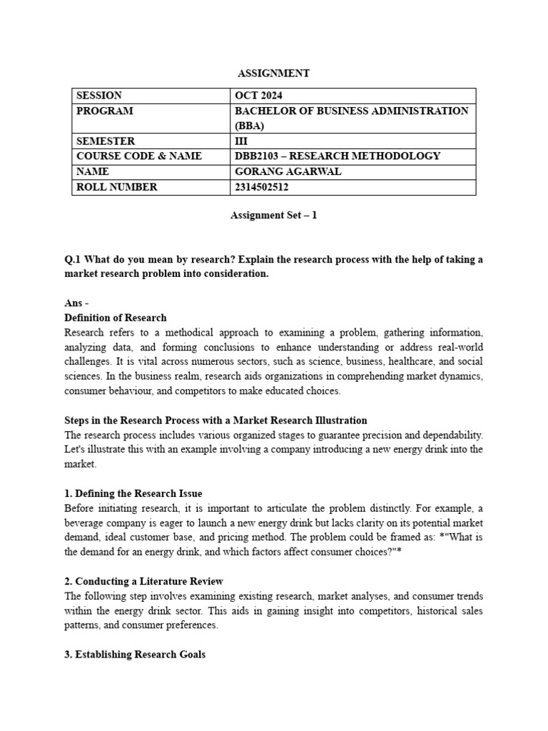 ASSIGNMENT_RESEARCH METHODOLOGY_2314502512 | PDF | Sampling (Statistics ...