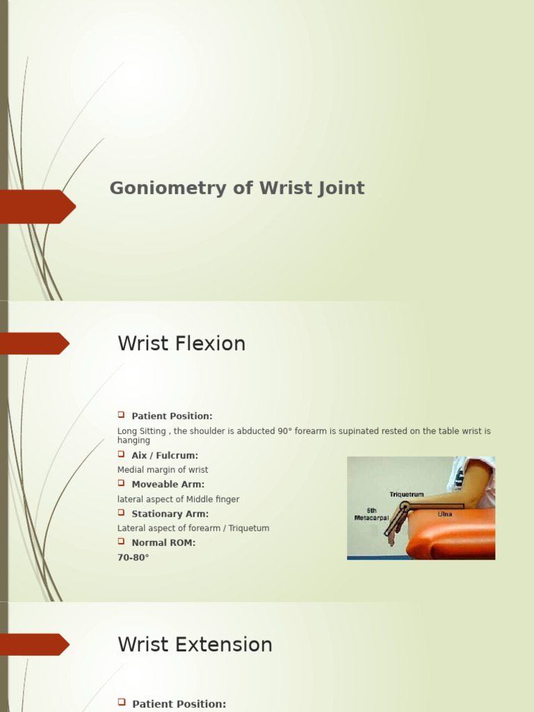 Wrist Goniometry | PDF