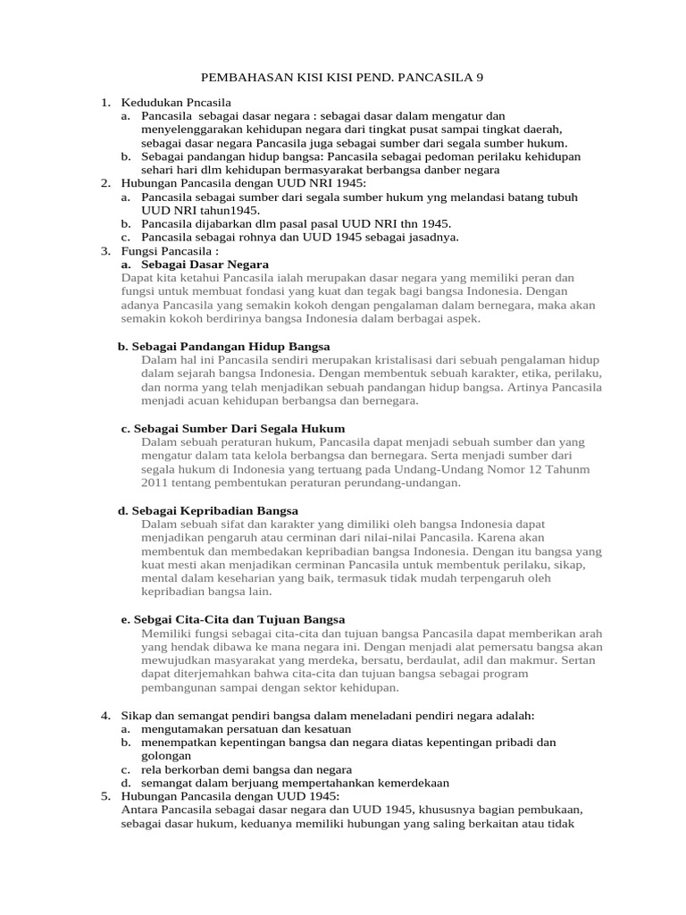 Pembahasan Kisi Kisi Pend | PDF