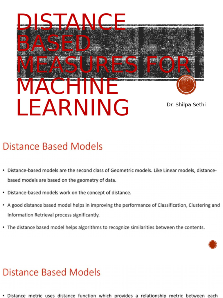 Distance Measures in Machine Learning | PDF