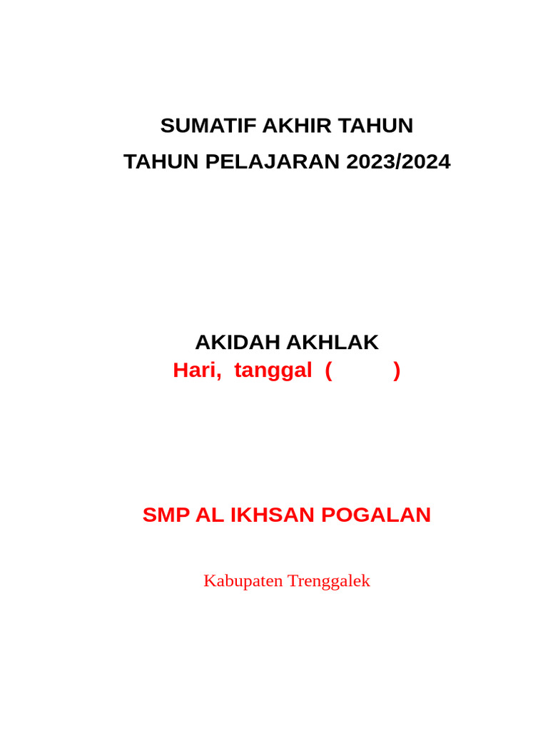 Cover Soal | PDF