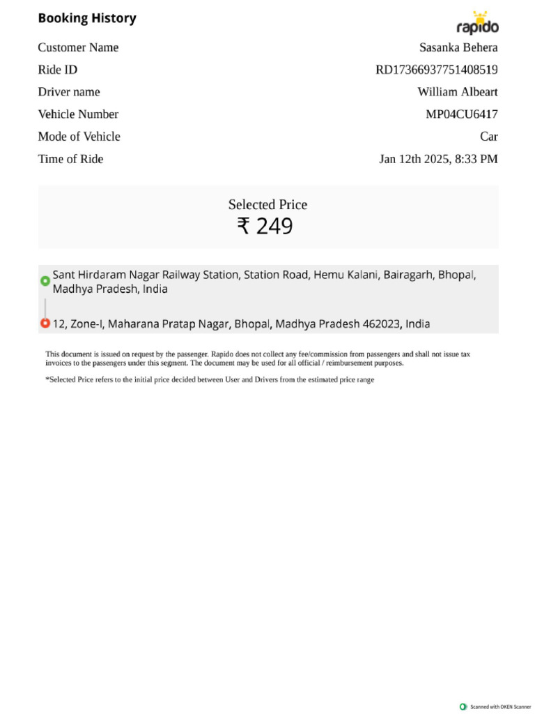 Cab Receipt RD17366937751408519 | PDF