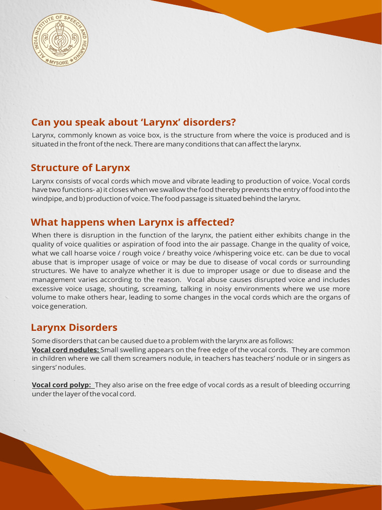 Larynx Pdf Human Voice Larynx