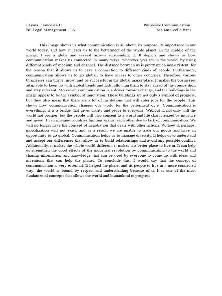 LAYMA, Francesca C. - Activity #1. | PDF | Human Communication ...