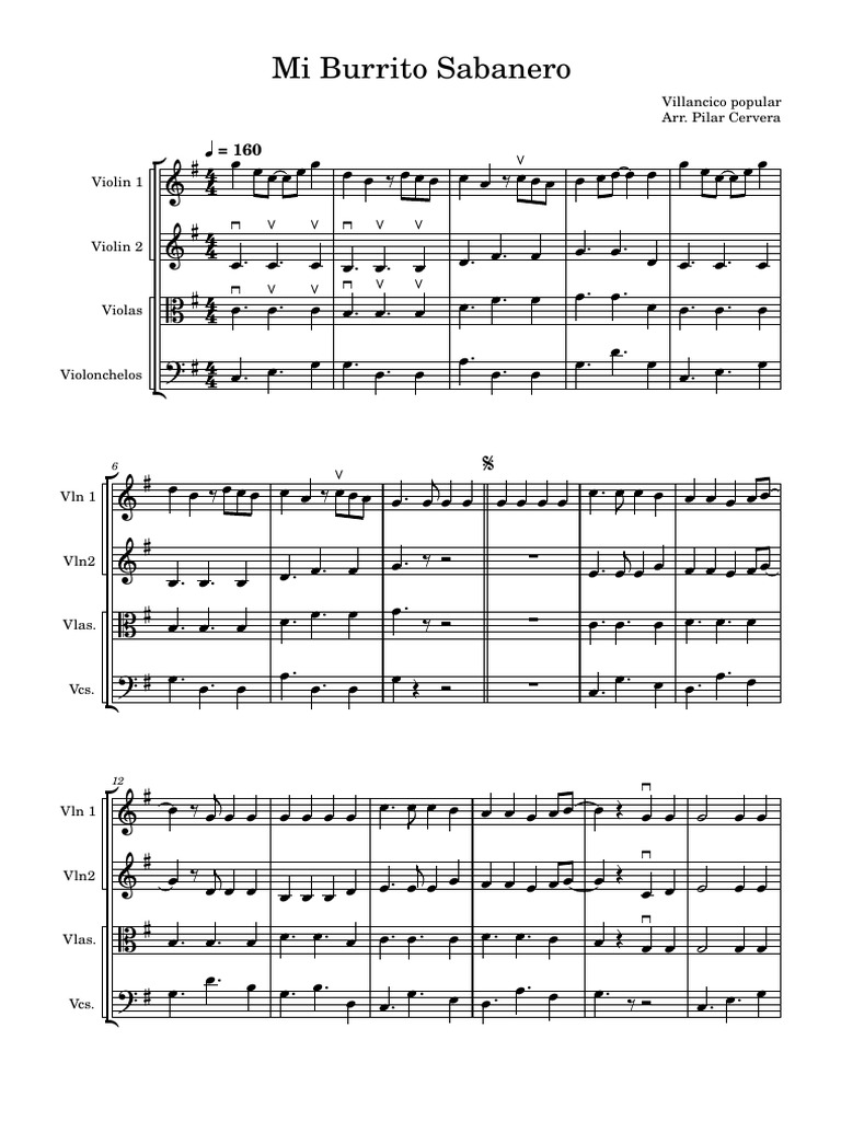 Mi Burrito Sabanero Sheet Music | PDF