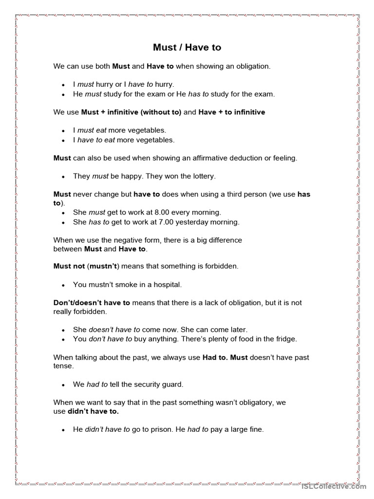Must & Have To | PDF