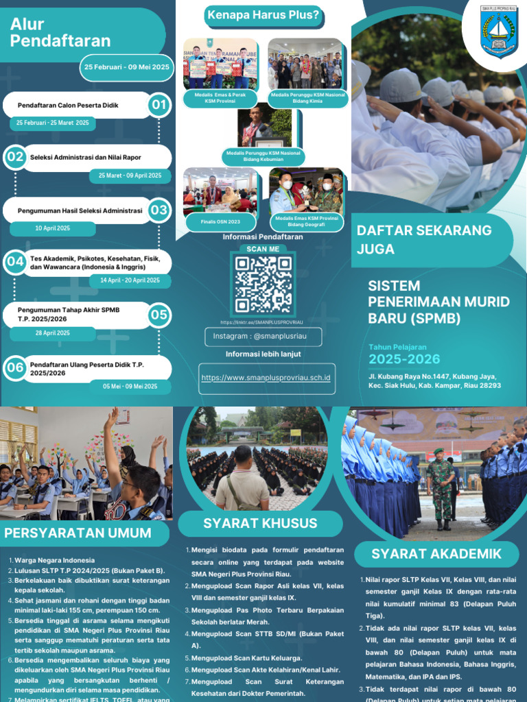 Brosur SPMB Sman Plus Prov Riau 2025 - Teks | PDF