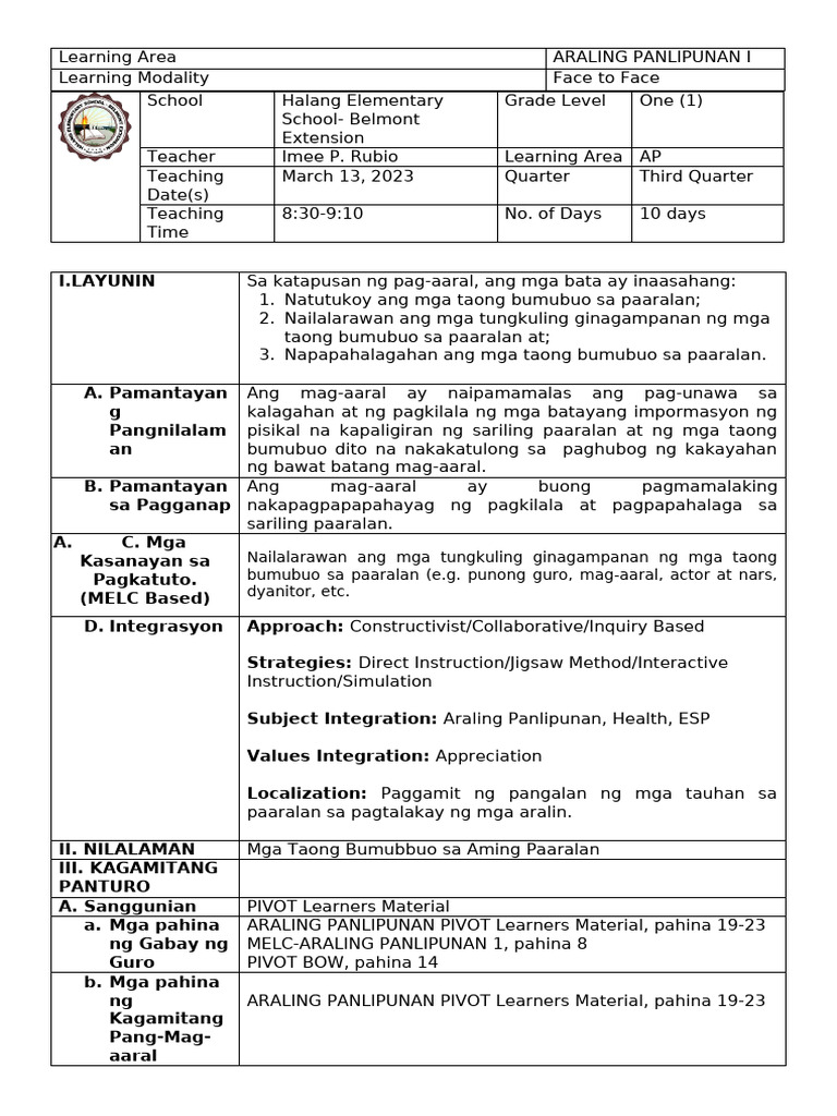 AP Lesson Plan | PDF