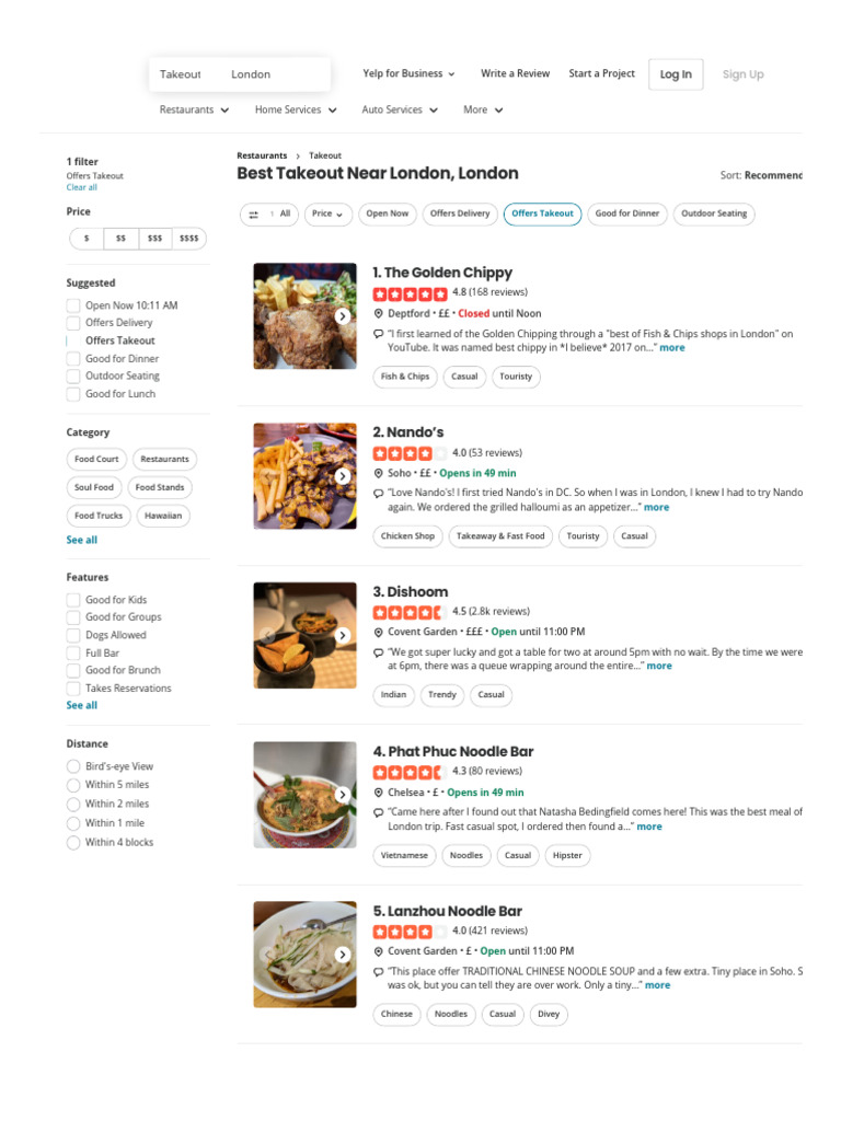 Best Takeout Options in London | PDF | Cuisine | Foods