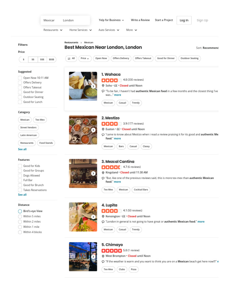 TOP 10 BEST Mexican in London | PDF | Mexican Cuisine | Cuisine Of The ...