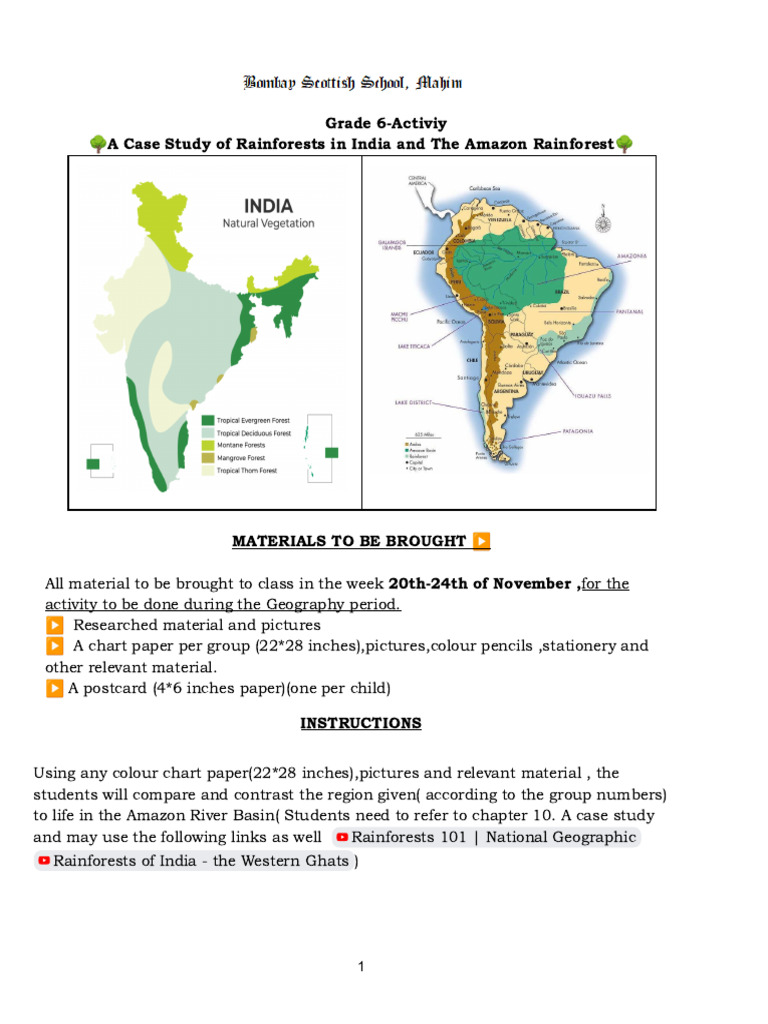 A Case study of Rainforests in India and The Amazon Rainforest (4) | PDF