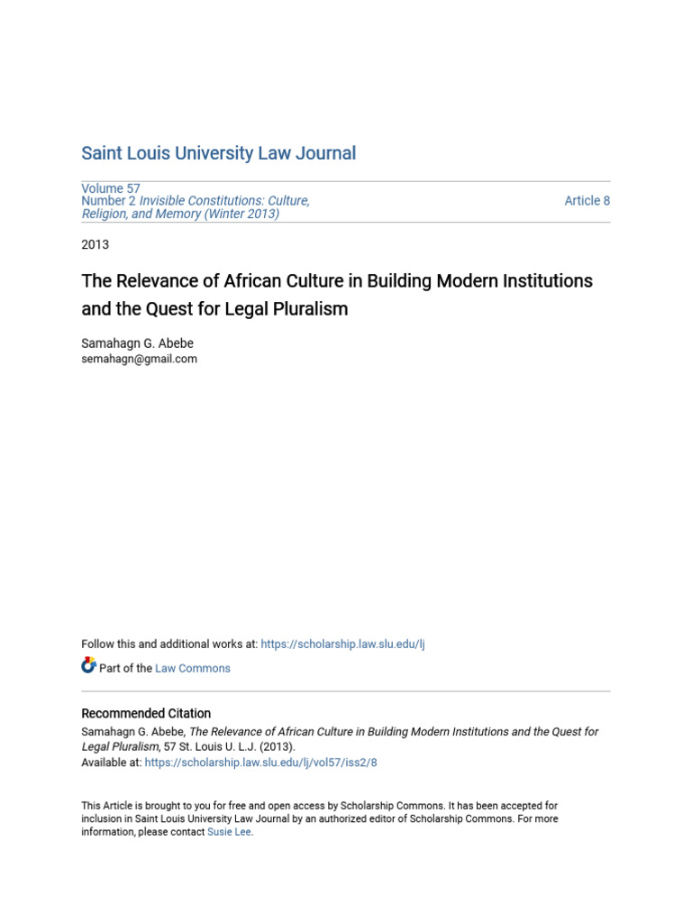 African Culture's Role in Modern Governance | PDF | Democracy ...