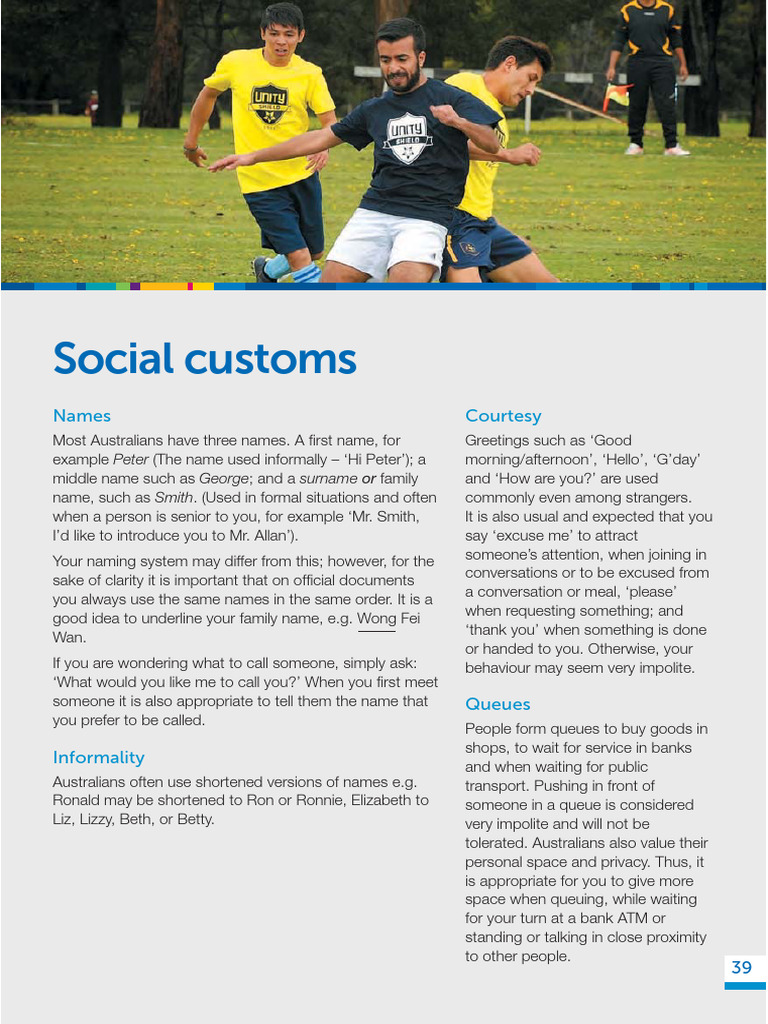 Australian Social Customs | PDF