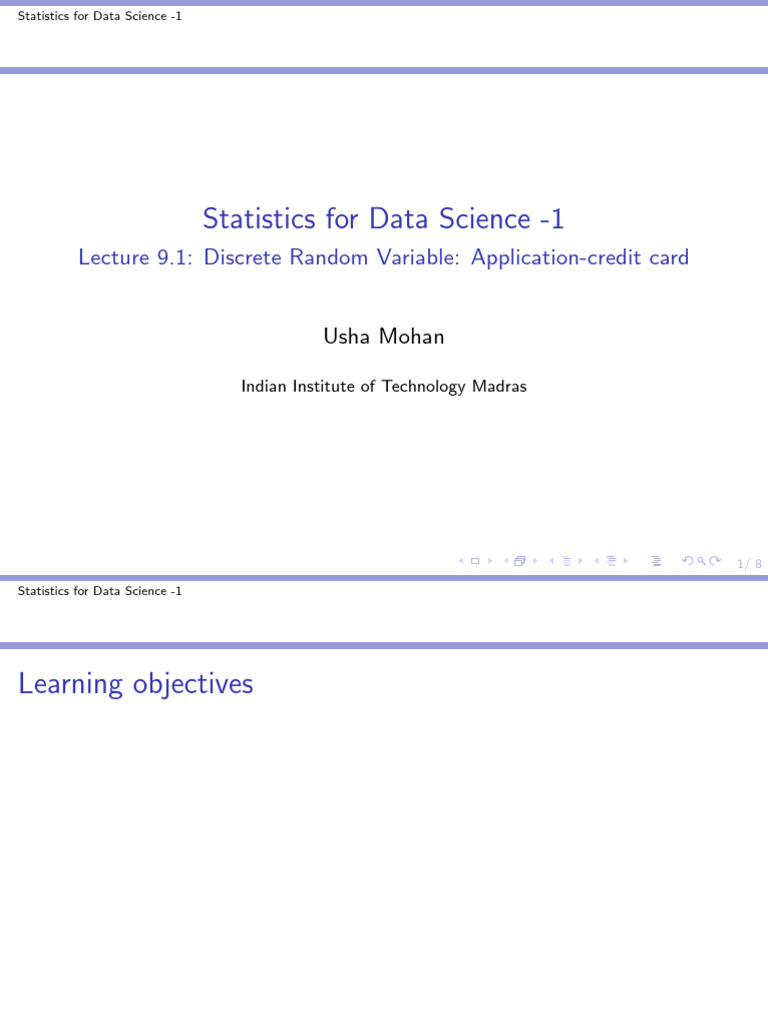 Lecture 9.1 - Discrete Random Variable-Application | PDF | Probability Distribution | Statistics