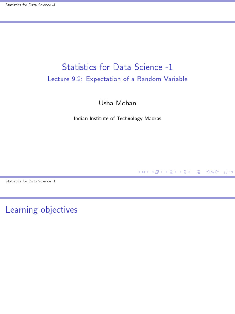 Lecture 9.2_Expectation of a random variable | PDF | Expected Value | Probability Distribution