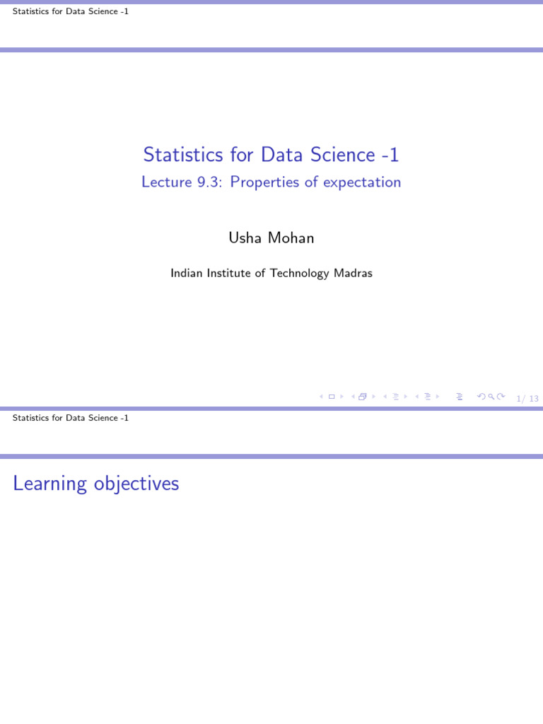 Lecture 9.3 - Expectation of A Random Variable - Properties | PDF | Probability Distribution ...