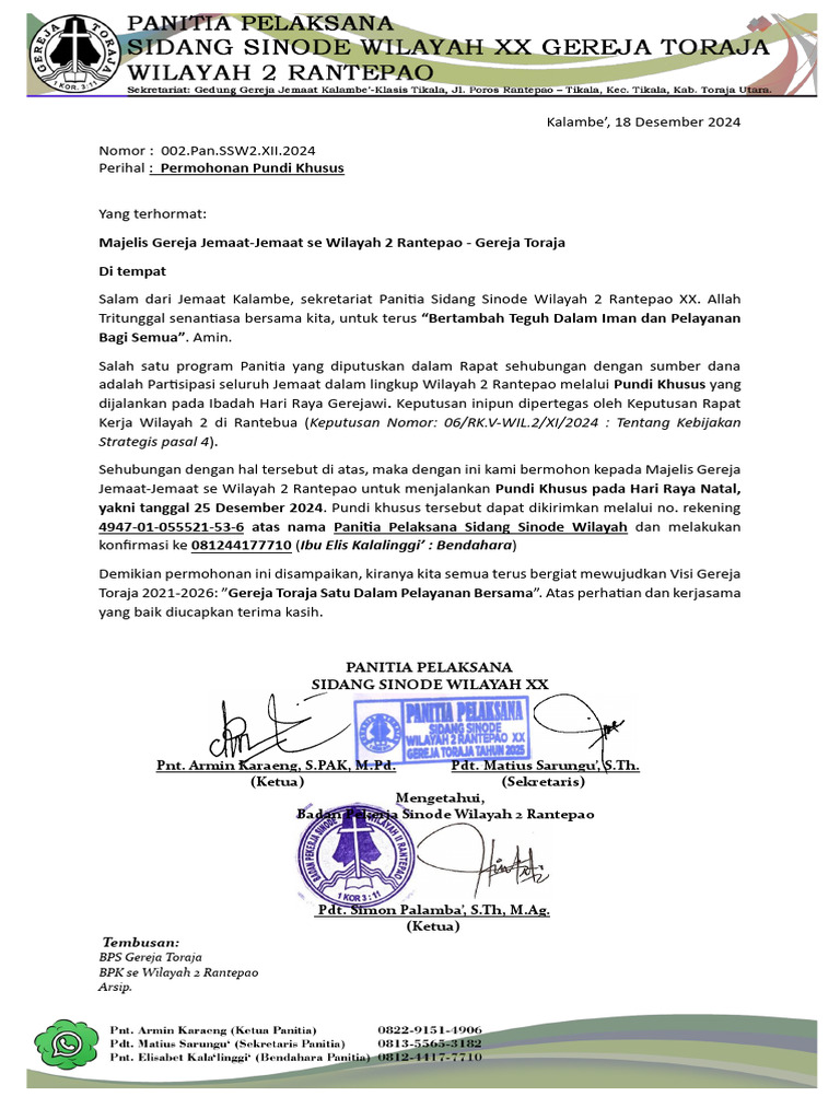 Permohonan Pundi Khusus Natal 2024 | PDF