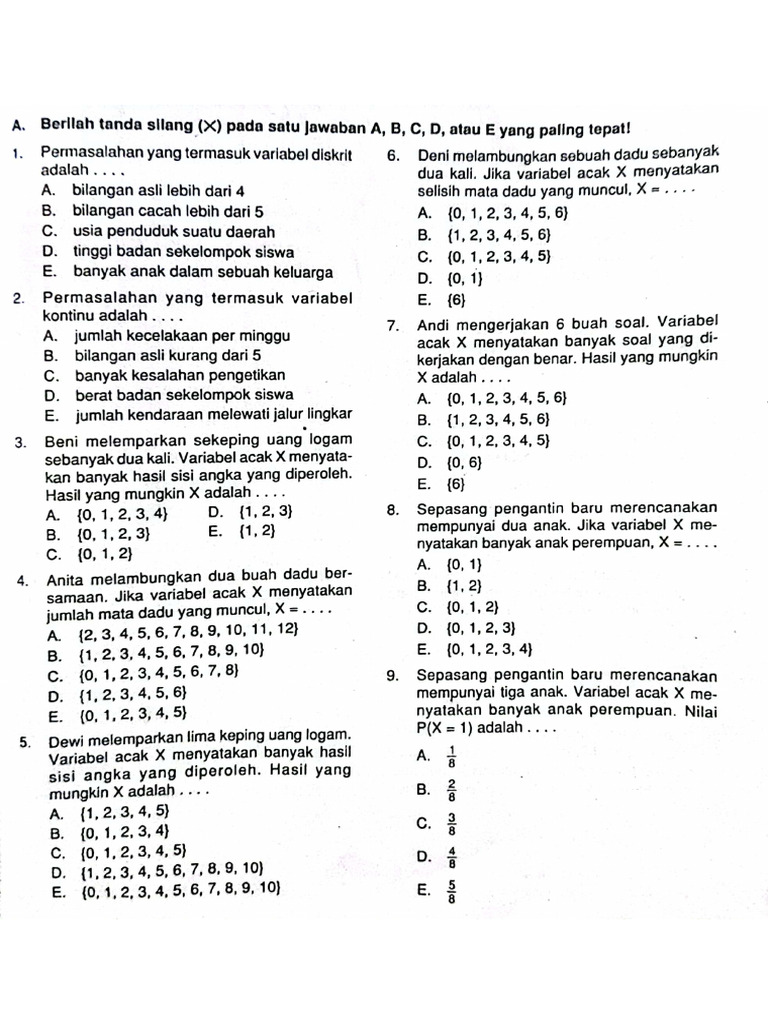 Latihan Soal AS Mat Minat XII | PDF