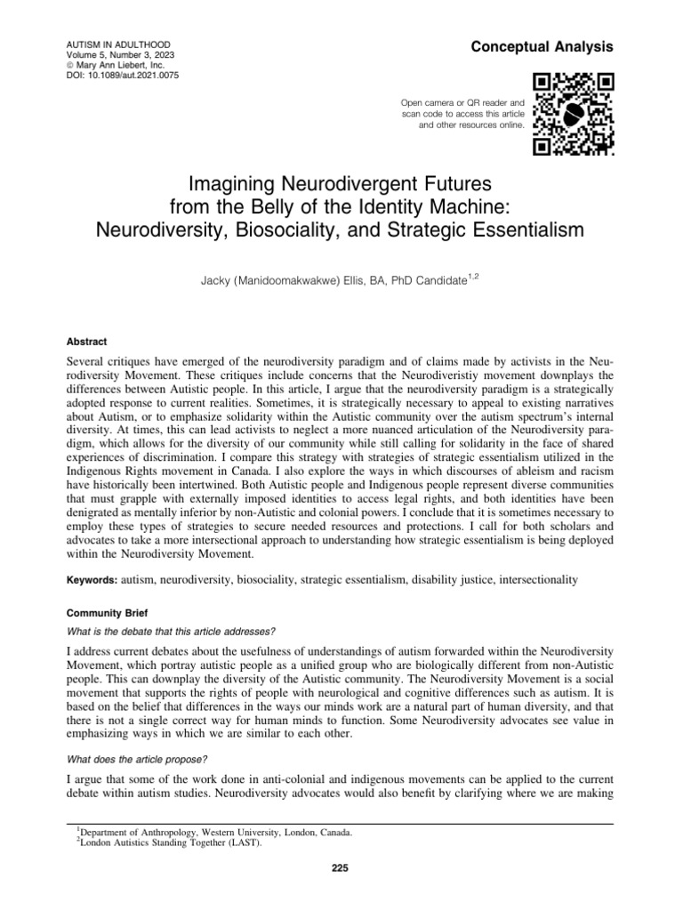 Ellis 2023 Imagining Neurodivergent Futures From The Belly of The ...