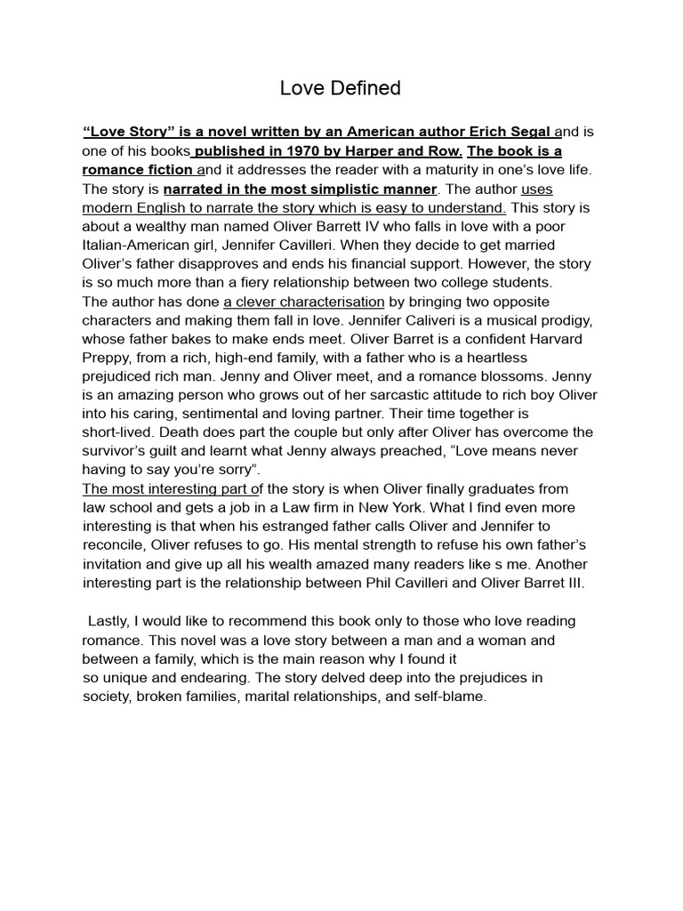 Love Defined-Book Review | PDF