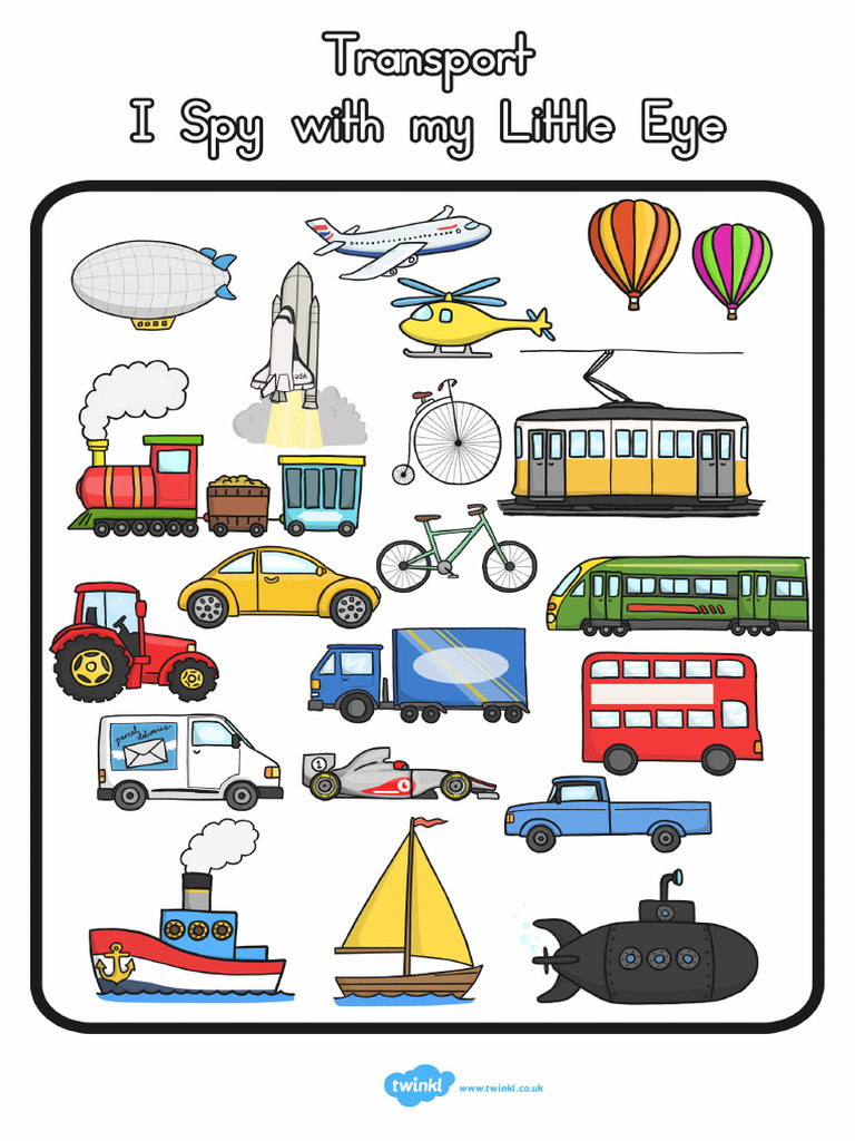 AU A 034 Transport Themed I Spy With My Little Eye Activity | PDF