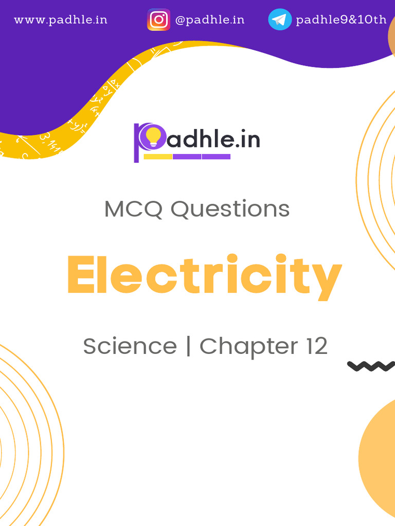 Chapter-12 Electricity MCQs | PDF | Series And Parallel Circuits | Voltage
