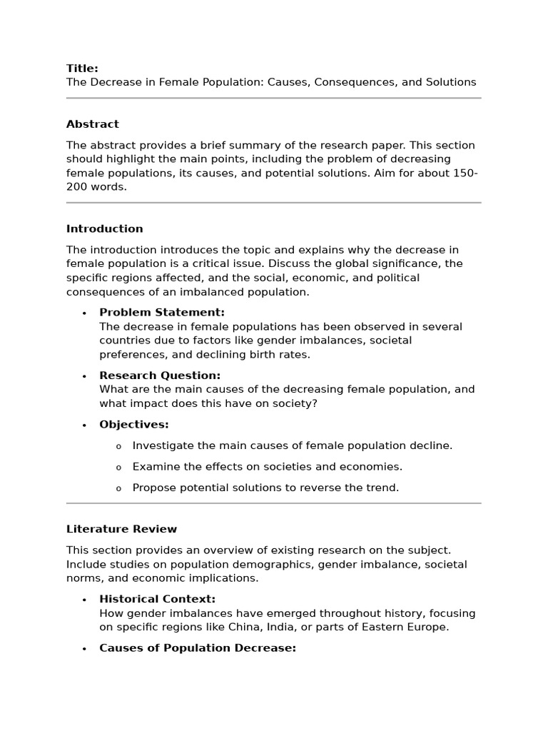 The Decrease in Female Population | PDF | Economic Inequality ...