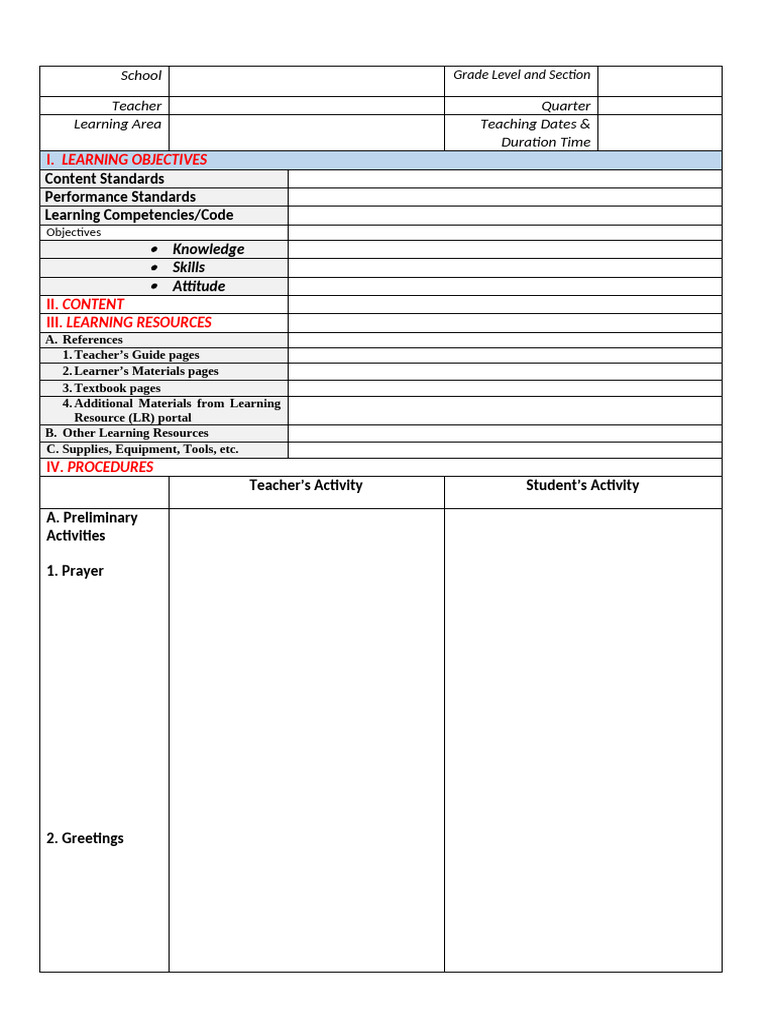 BLANK - Template For DLP | PDF