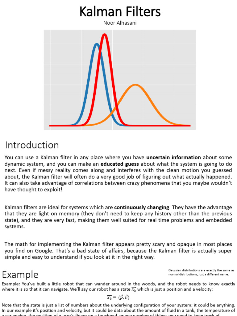 Kalman Filter State Estimation | PDF | Kalman Filter | Standard Deviation