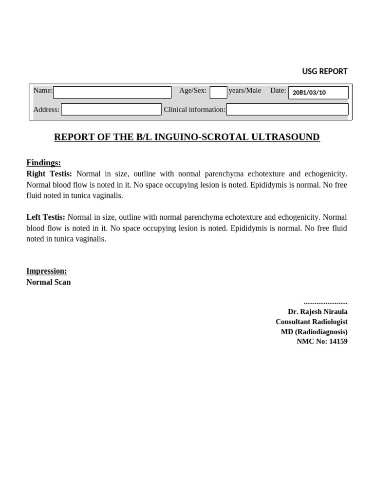 USG Scrotum | PDF