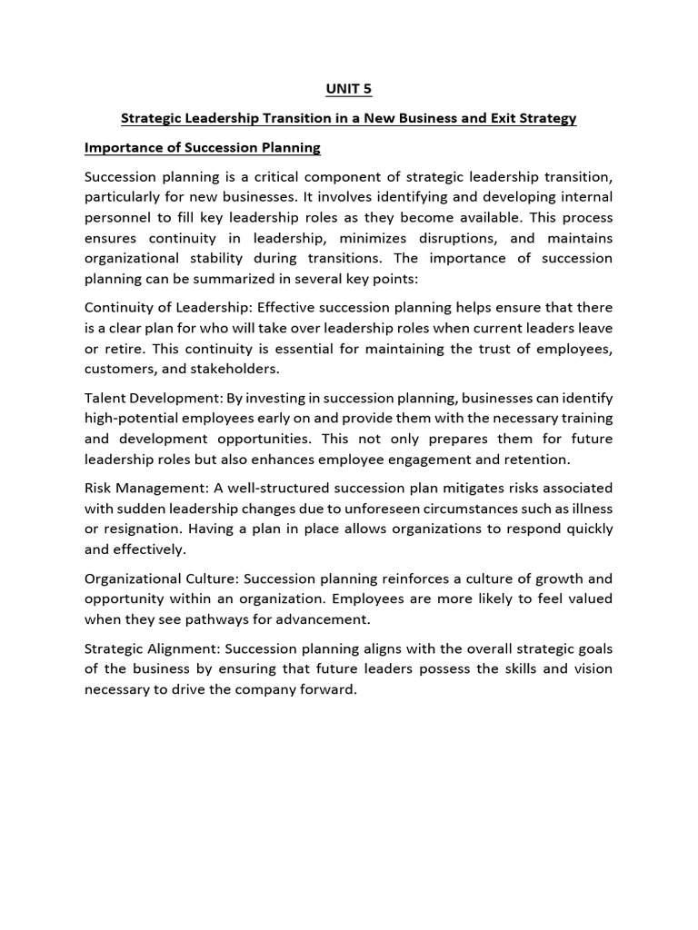 UNIT 5 ED Handout | PDF | Leadership | Mentorship