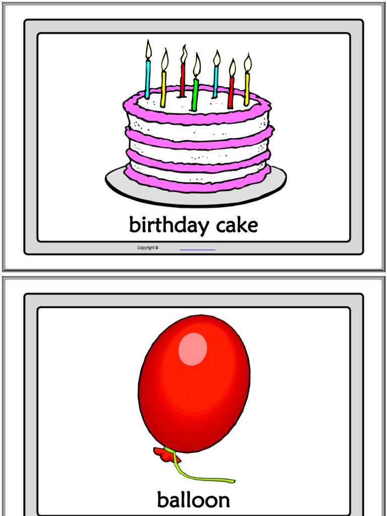 Birthdays Vocabulary Esl Printable Flashcards With Words For Kids | PDF
