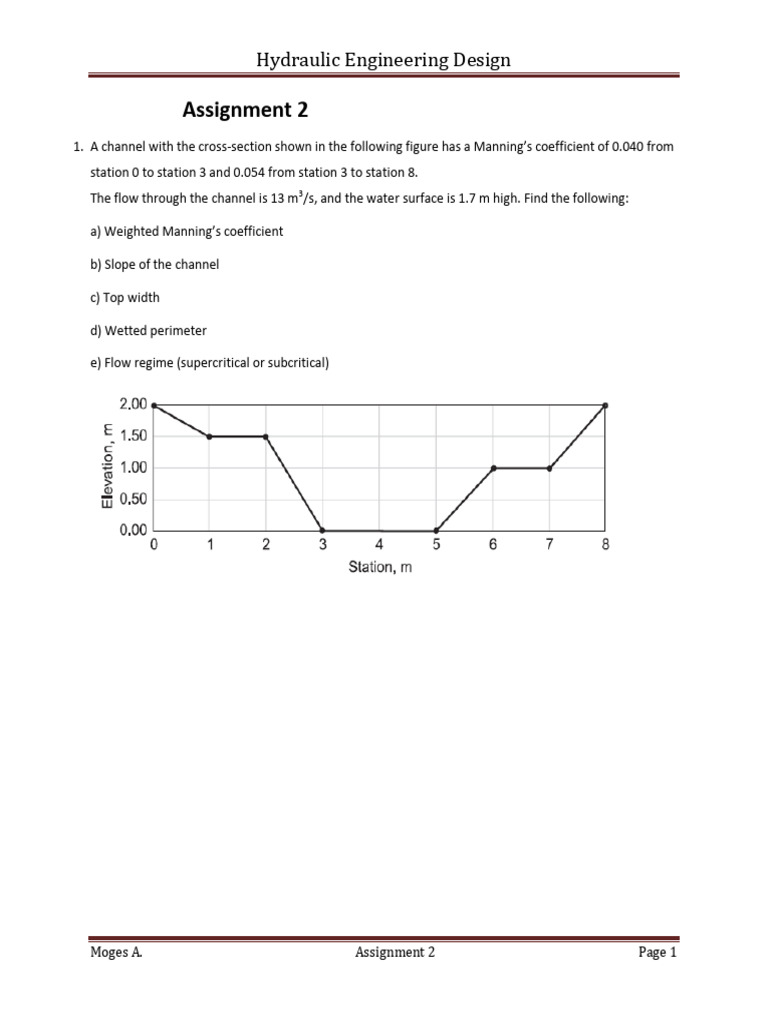 Hydraulic Design Assignment Solutions | PDF | Hydraulic Engineering | Continuum Mechanics