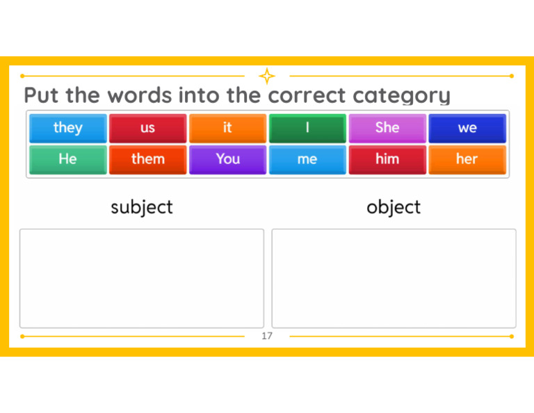Unit 6A - Object Pronouns - Sorting | PDF