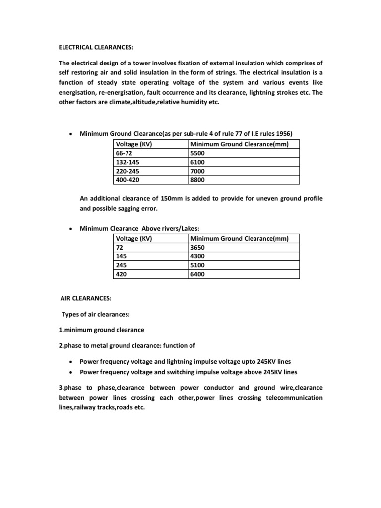 Electrical Clearances | PDF | Technology & Engineering | Science ...