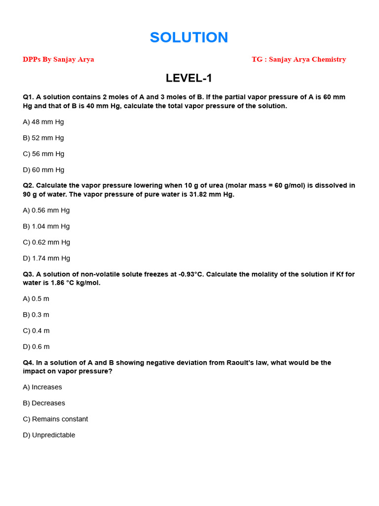 Dpp Complete Solution Chapter Pdf Chemistry Physical Chemistry