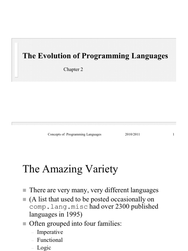 The Evolution of Programming Languages | PDF | Computers | Art