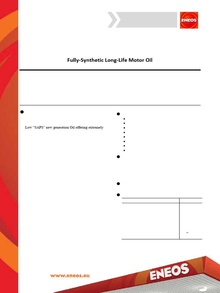 Eneos Premium Hyper 5W40 PDS | PDF | Motor Oil | Vehicle Technology