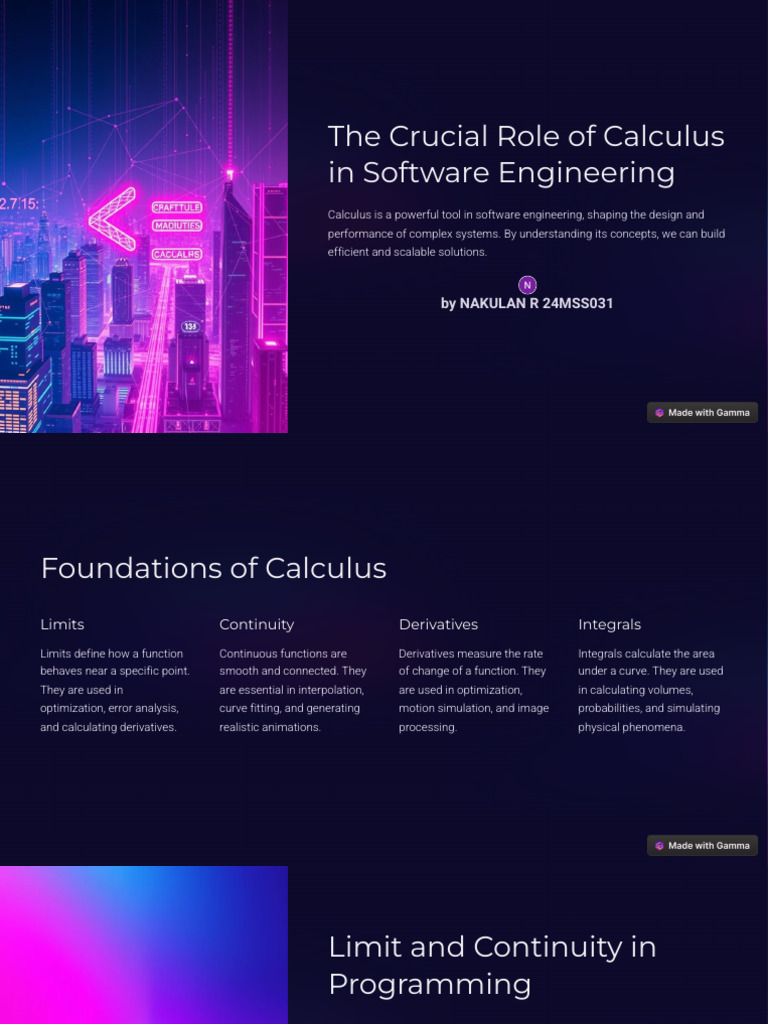 The Crucial Role of Calculus in Software Engineering | PDF | Numerical ...