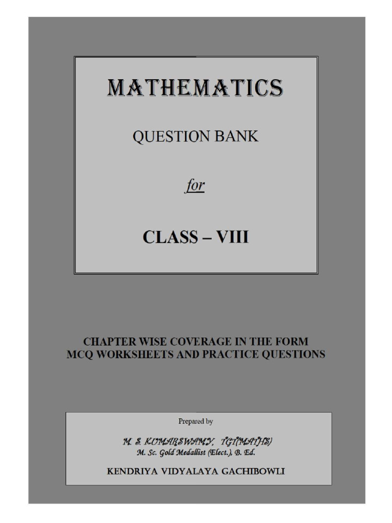 Cbse Question Banks For Teachers | PDF