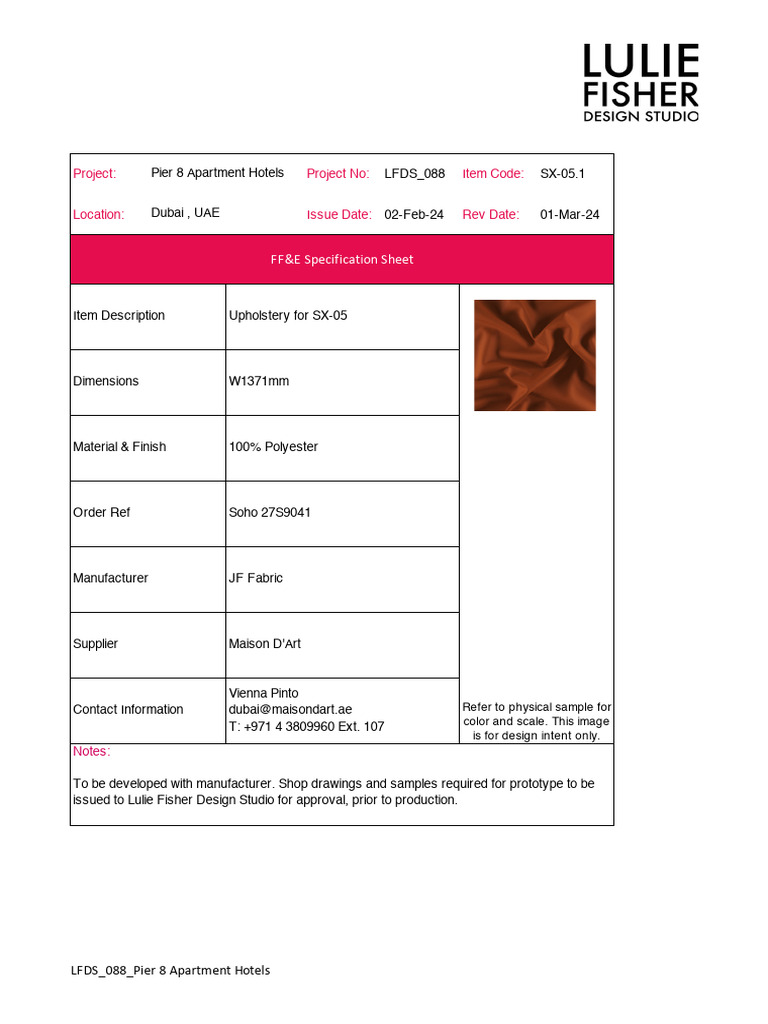 LFDS - 088 - ID-SPC-90003 - FF&E Specification-62 | PDF