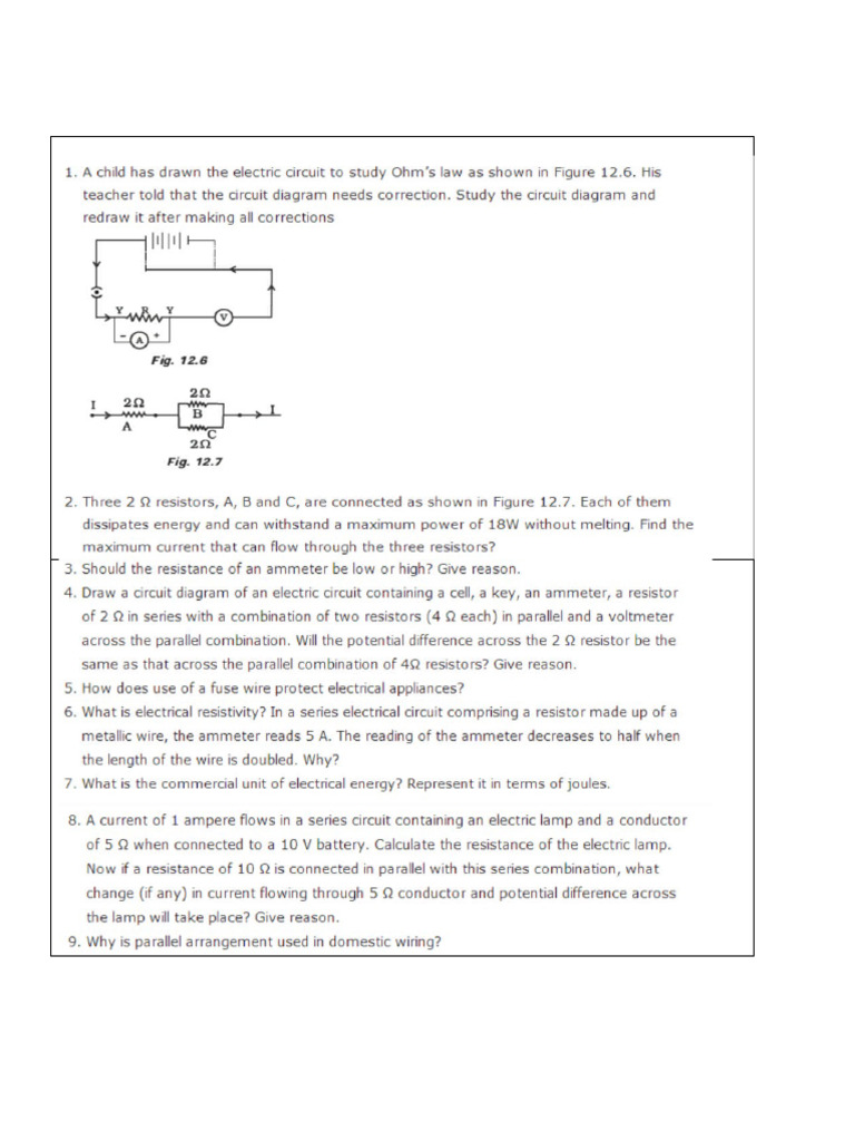 Electrical Circuit Problems & Solutions | PDF | Series And Parallel ...